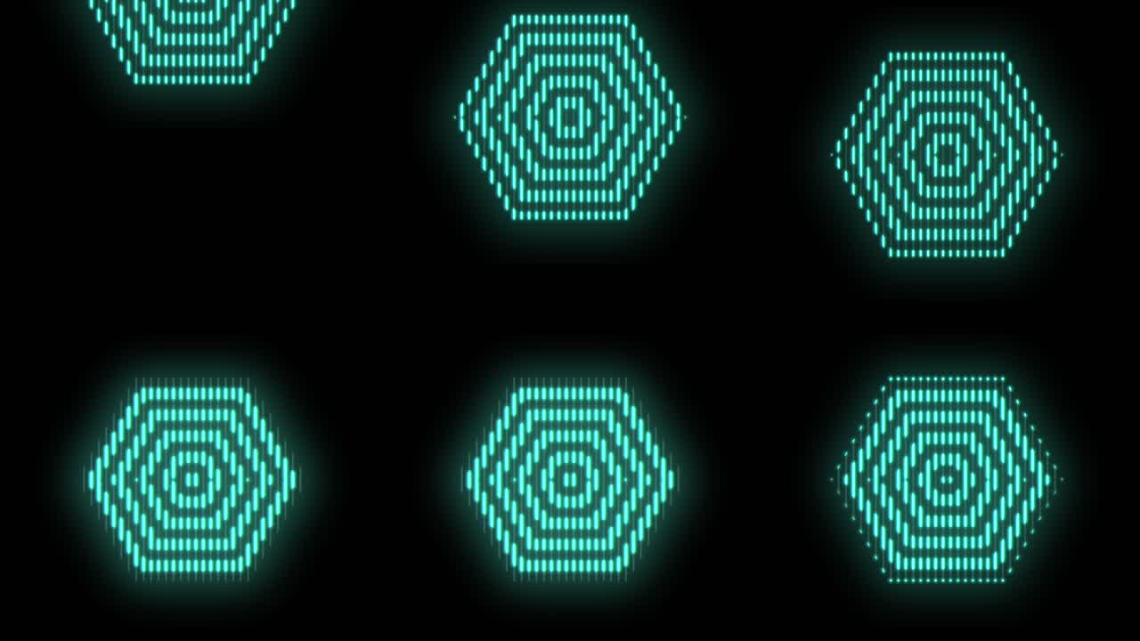 Premium stock video - Pulsing neon green hexagons pattern in rows 4 Premium stock video - Pulsing neon green hexagons pattern in rows 4