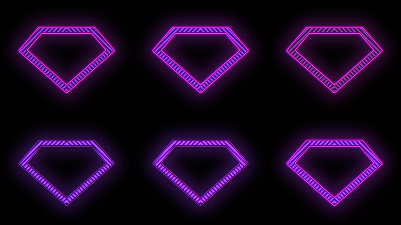 Premium stock video - Diamonds pattern with pulsing neon purple light 5