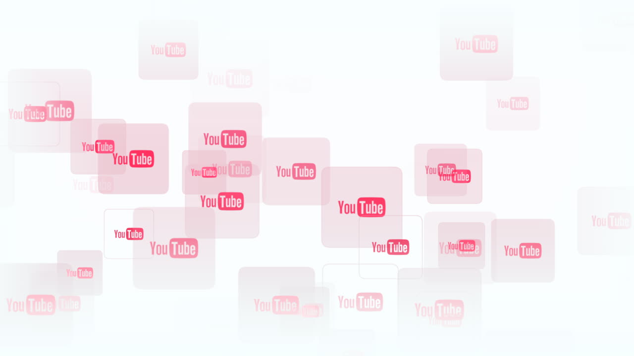 Premium stock video - Social youtube icons pattern on network background 1