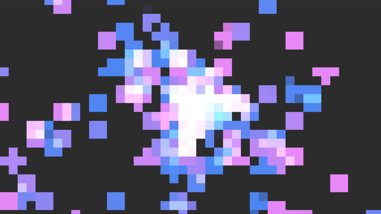 Premium stock video - Gradient colorful pixels in 8 bit pattern