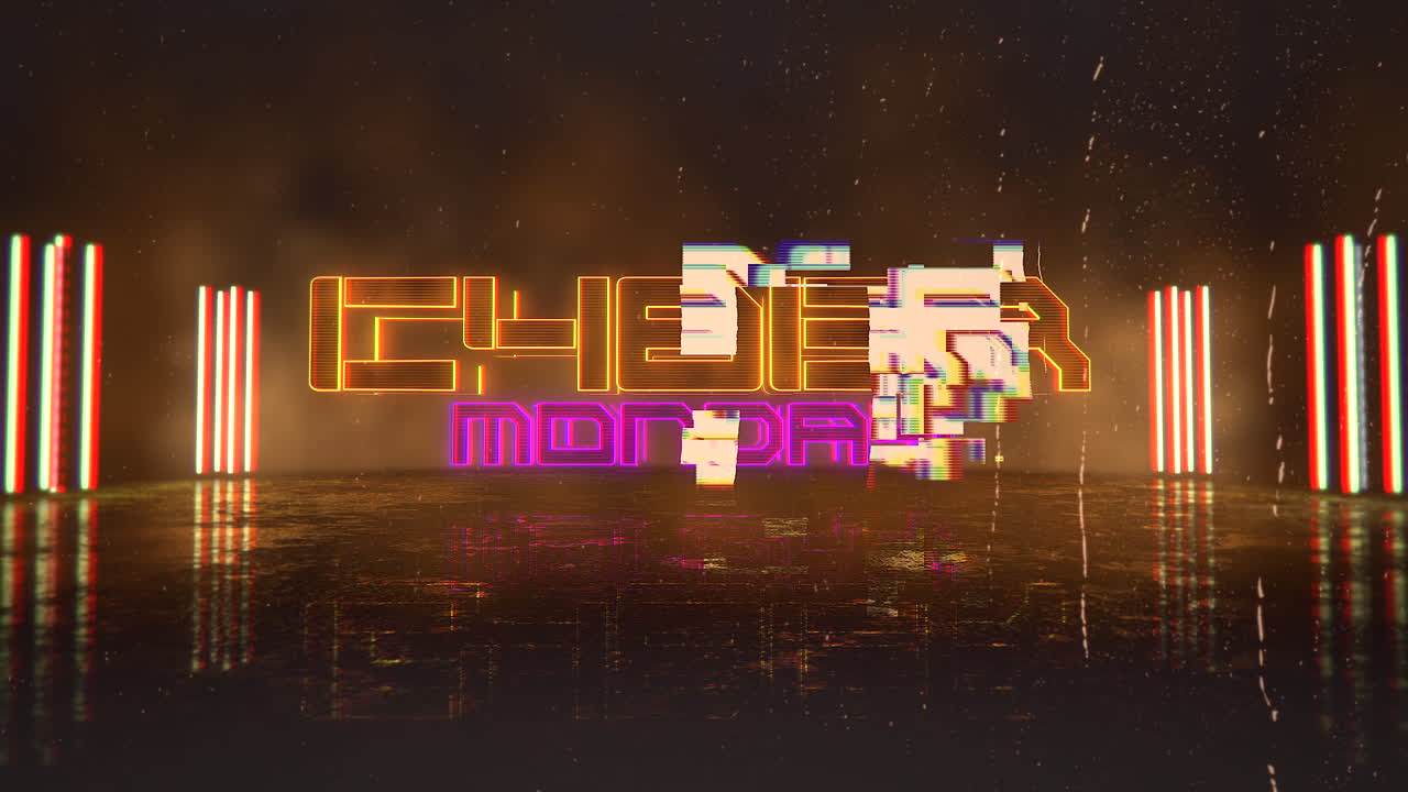 Premium stock video - Cyber monday with cyberpunk neon light in japan city