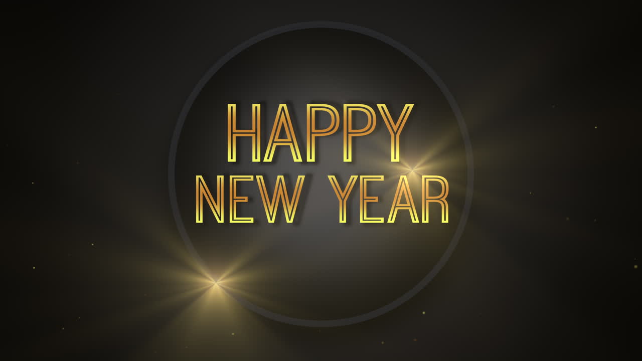 Premium 스톡 영상 검은색 그라데이션에 금색 색종이 조각이 있는 새해 복 많이 받으세요