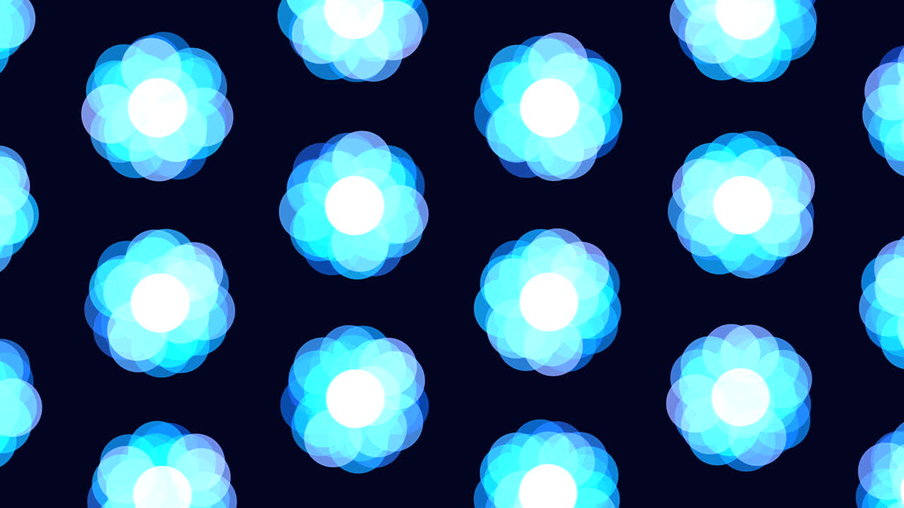 Premium stock video - Abstract and futuristic flowers pattern on black ...