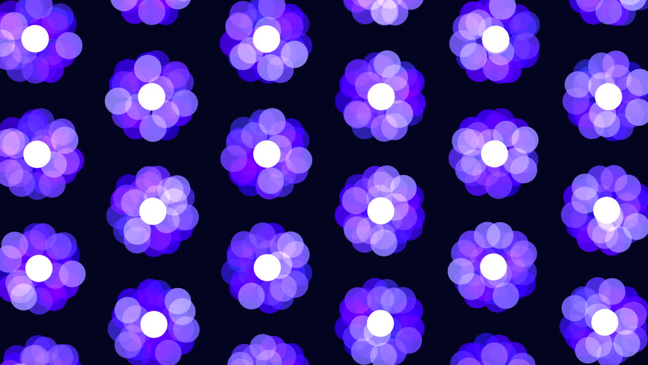 Premium stock video - Neon and futuristic flowers pattern on black ...