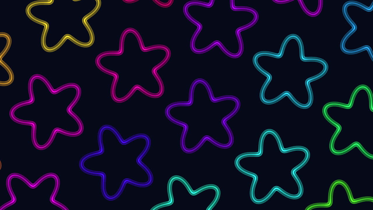 Premium stock video - Colorful gradient stars pattern with neon effect 1