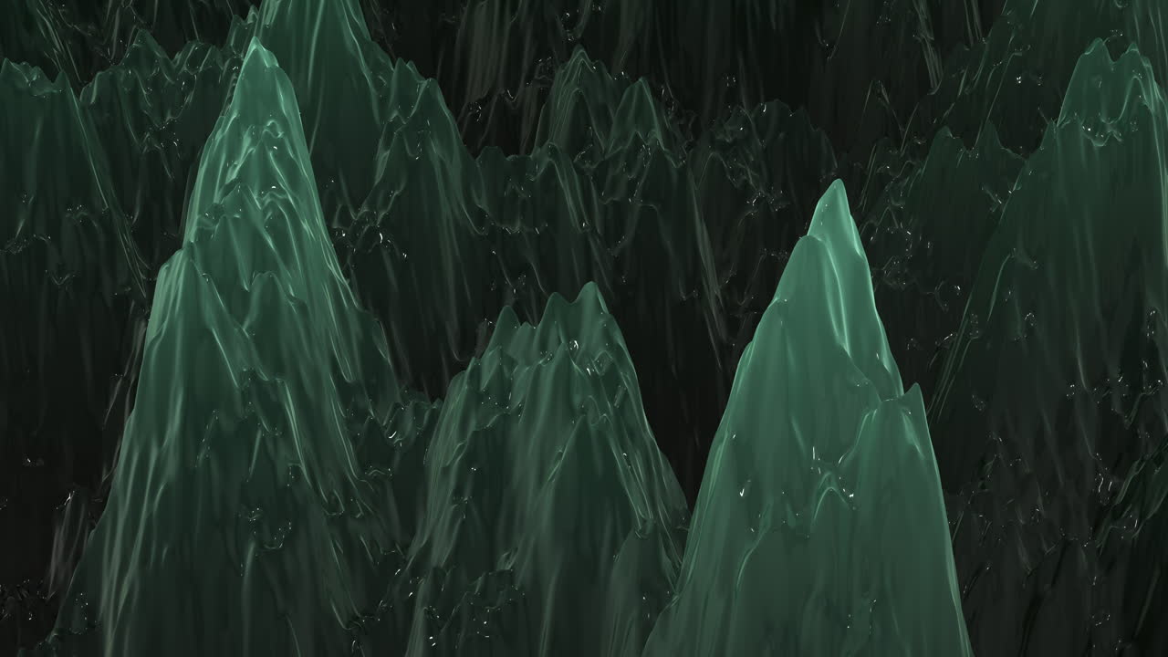 Premium stock video - Futuristic green waves on black gradient 3