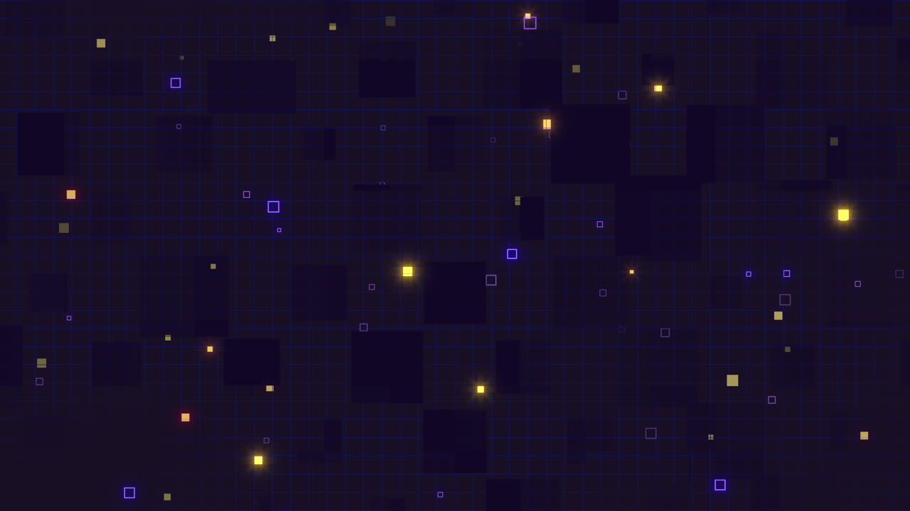 Premium stock video - Digital pixels on black computer screen with grid