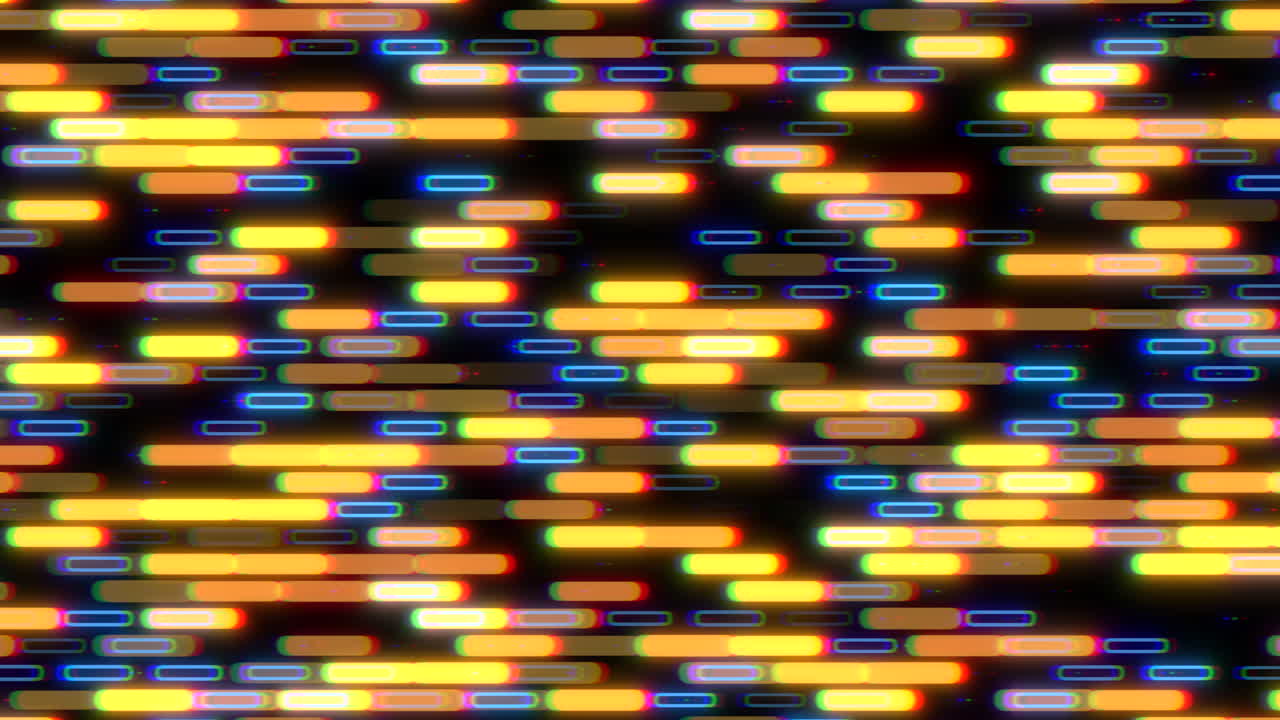 Premium stock video - Random digital stripes with neon led light and glitch