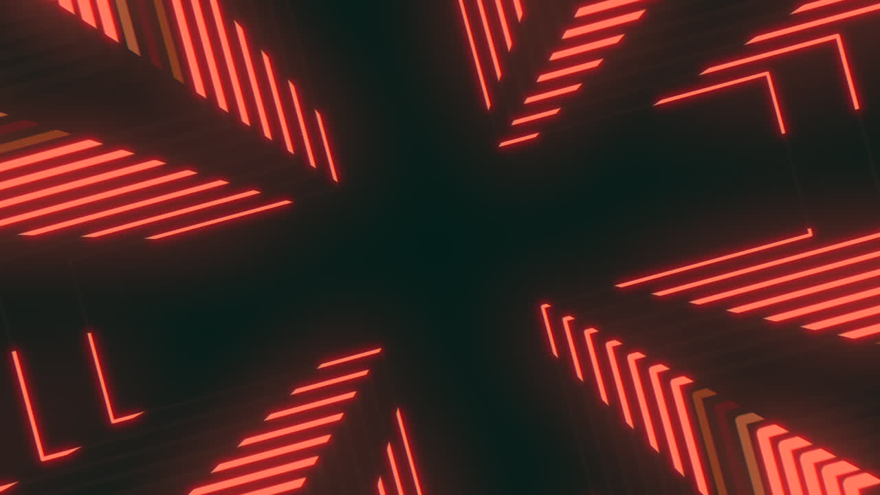 Premium stock video - Red neon lines in crosses on black gradient