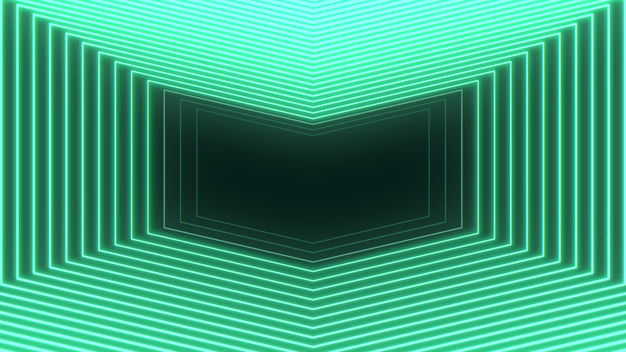 Premium stock video - Green neon shapes pattern on black gradient