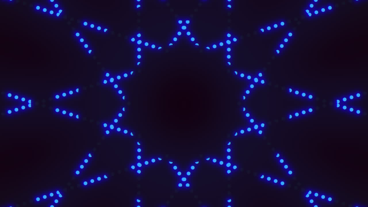 Premium stock video - Repeat neon blue dots in vertigo on black gradient