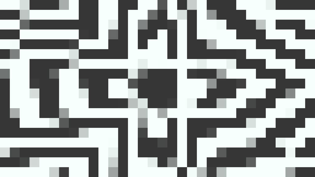 Premium stock video - Gradient white pixels in 8 bit of architecture