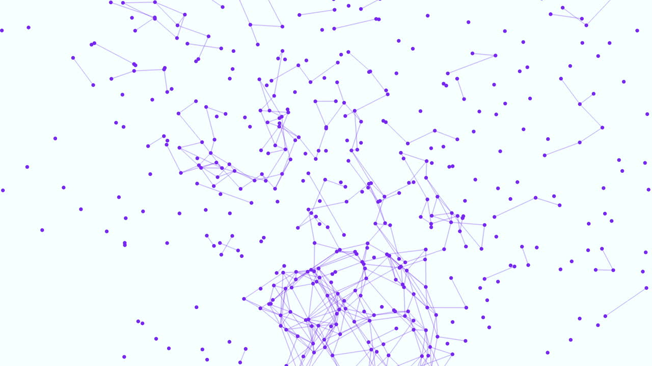 Premium stock video - Connected purple lines and dots in geometric ...