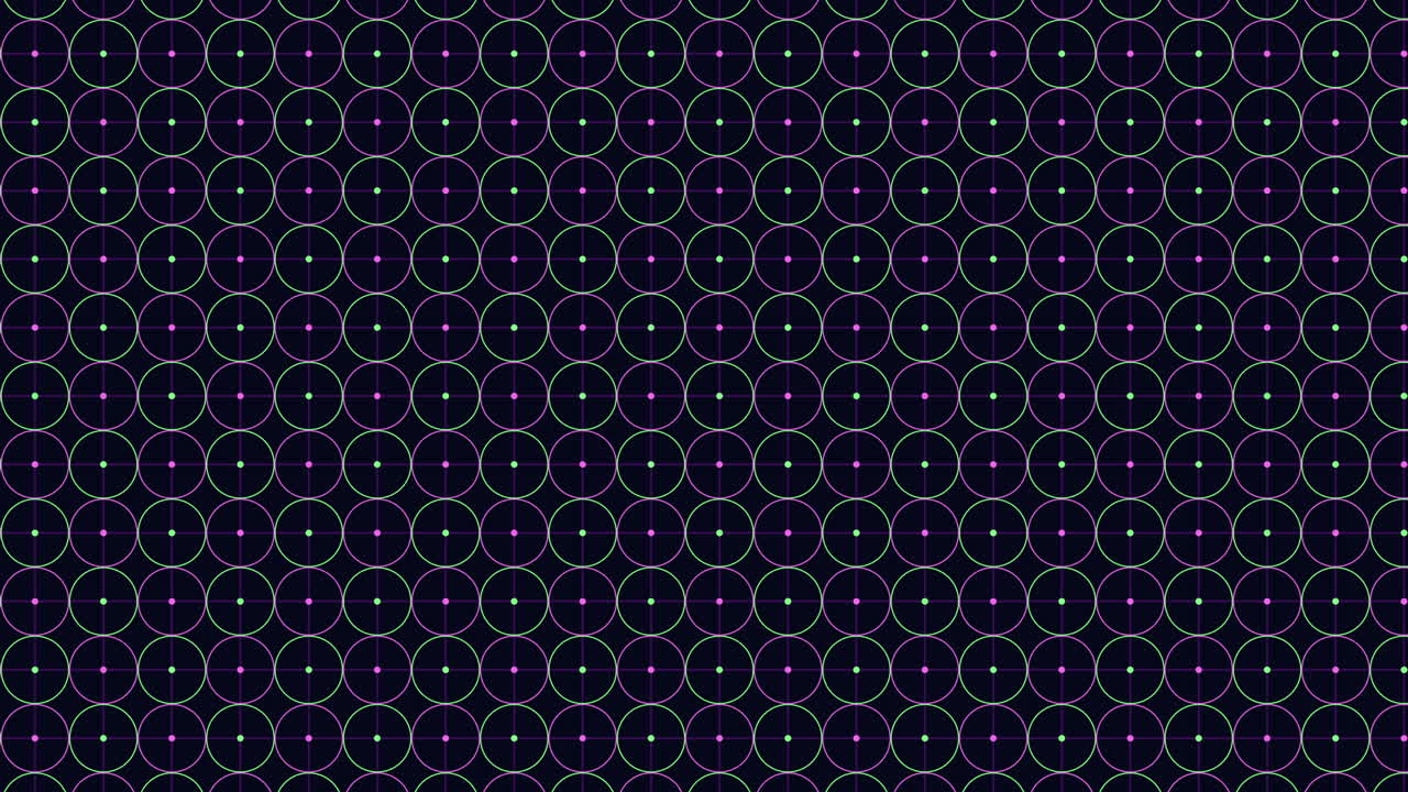 Premium stock video - Rainbow dots pattern with neon lines