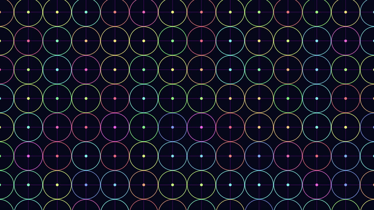 Premium stock video - Rainbow dots pattern with neon lines 1