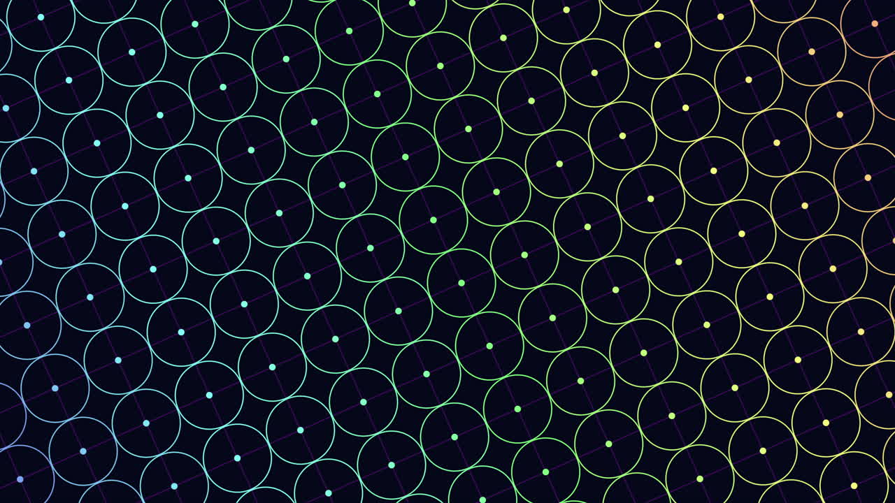 Premium stock video - Rainbow dots pattern with neon lines 2