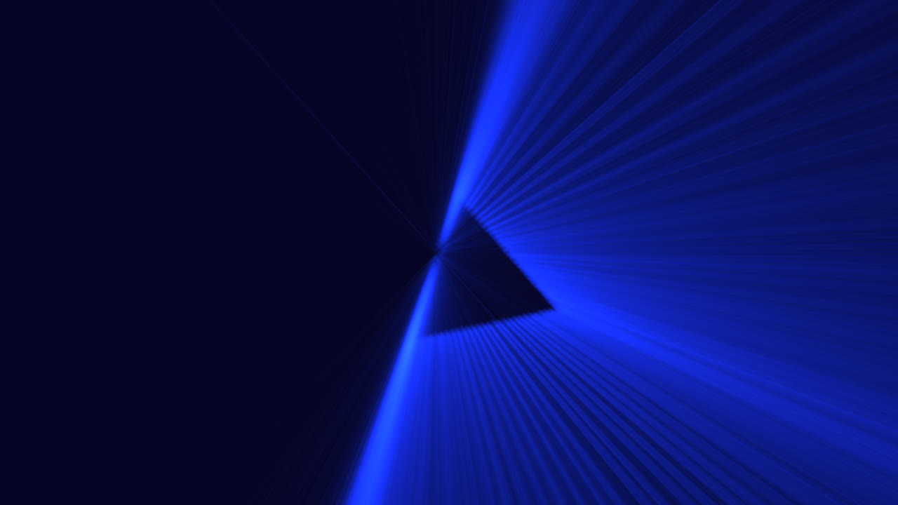 Premium stock video - Neon triangles with light beams 1