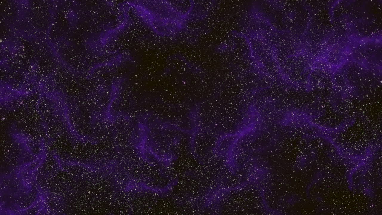 Vídeo Premium - Universo con estrellas voladoras y nubes moradas