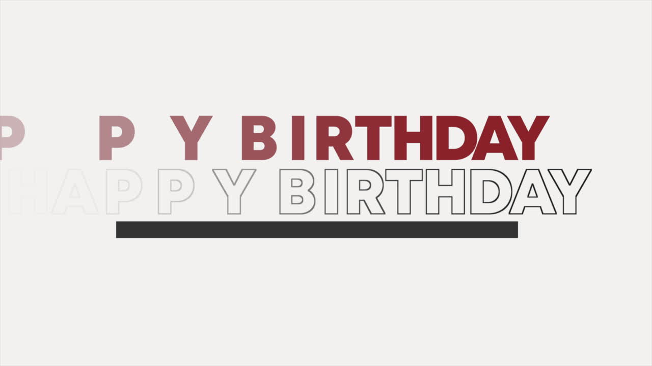 Premium stock video - Modern repeat happy birthday text on white gradient