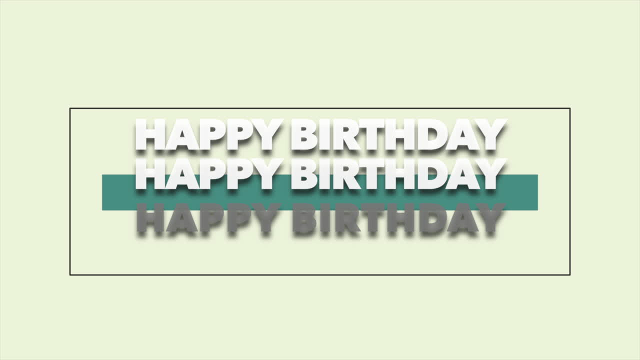 Premium stock video - Modern repeat happy birthday text in frame on ...