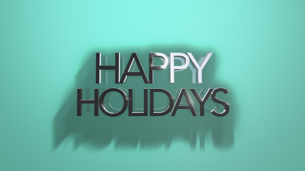 Premium stock video - Colorful happy holidays text on green gradient