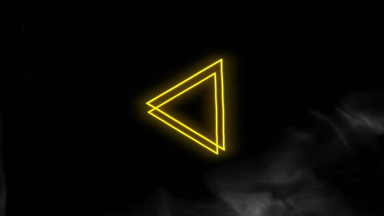 Premium stock video - Neon yellow triangles on black gradient