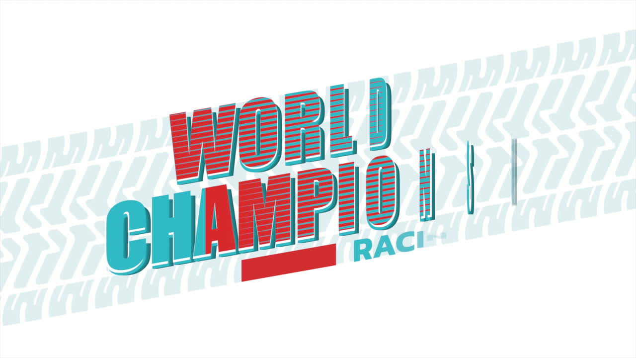 Premium stock video - World championship racing text on road