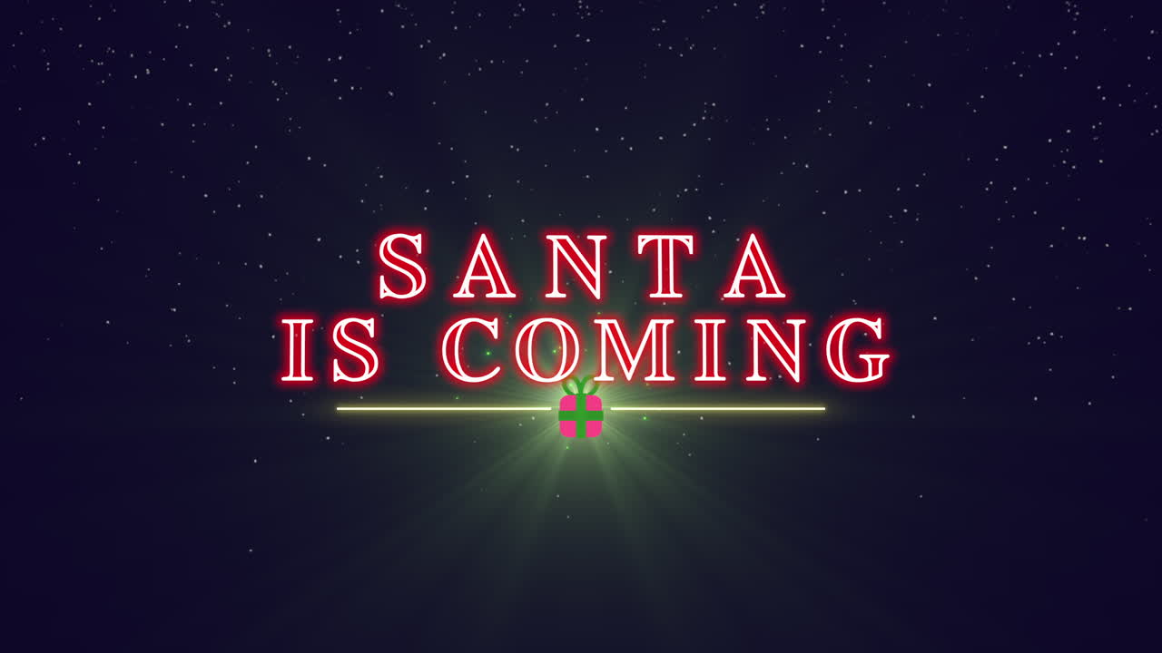 Premium stock video - Santa is coming with red gift box and fly ...