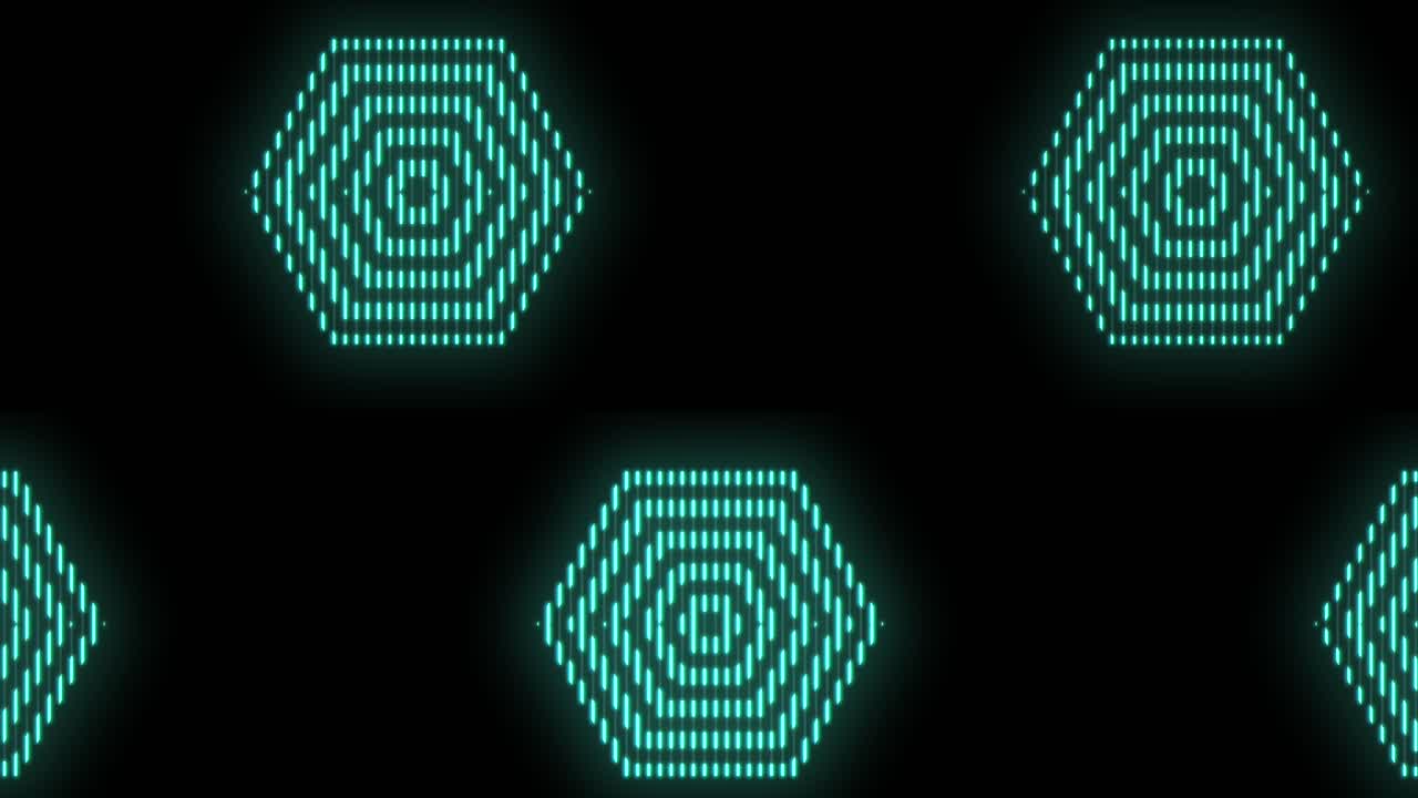 Premium stock video - Pulsing neon green hexagons pattern in rows 6 Premium stock video - Pulsing neon green hexagons pattern in rows 6