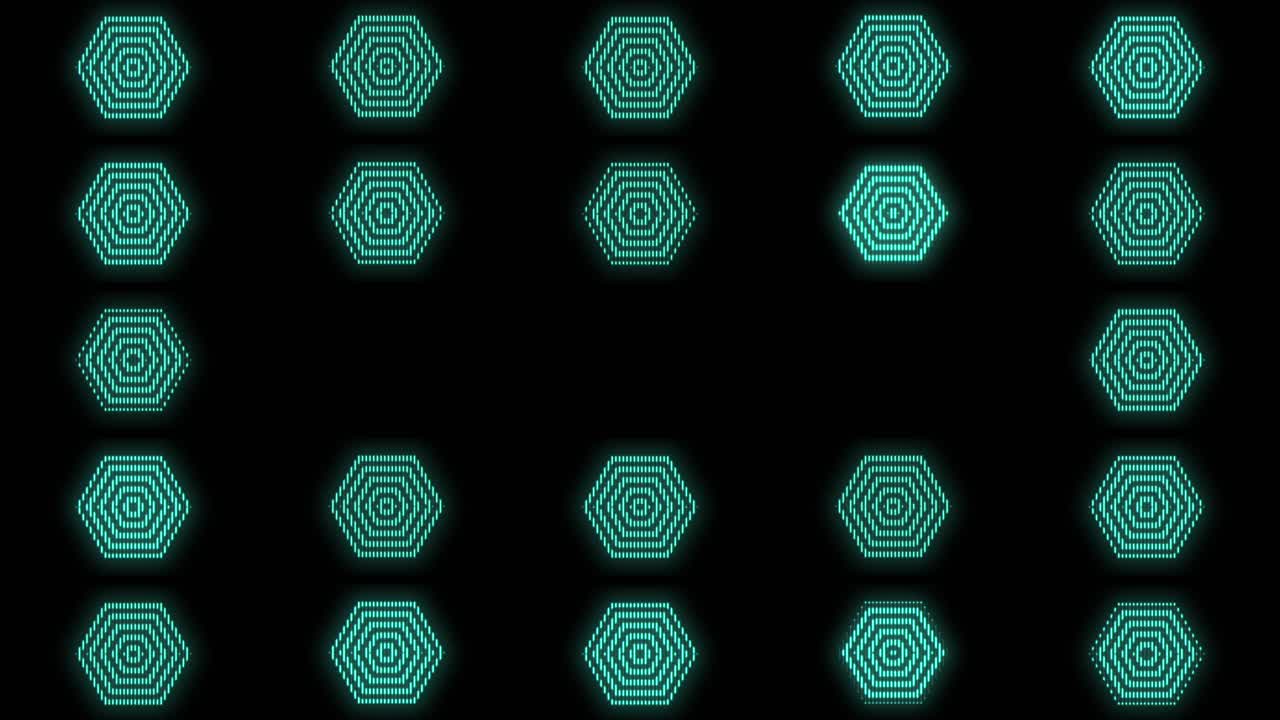 Premium stock video - Pulsing neon green hexagons pattern in rows 10 Premium stock video - Pulsing neon green hexagons pattern in rows 10