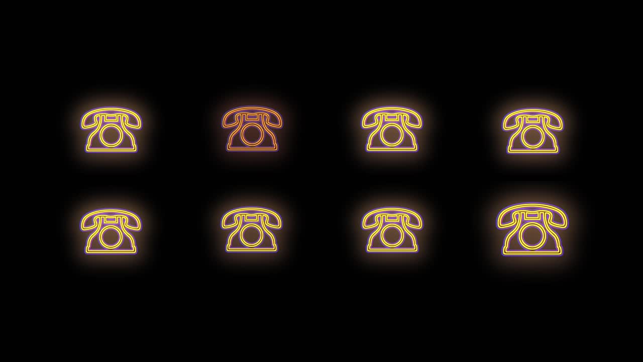 Premium stock video - Vintage telephone pattern with pulsing neon ...