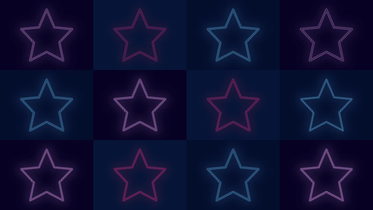 Premium stock video - Stars pattern with pulsing neon purple light 9