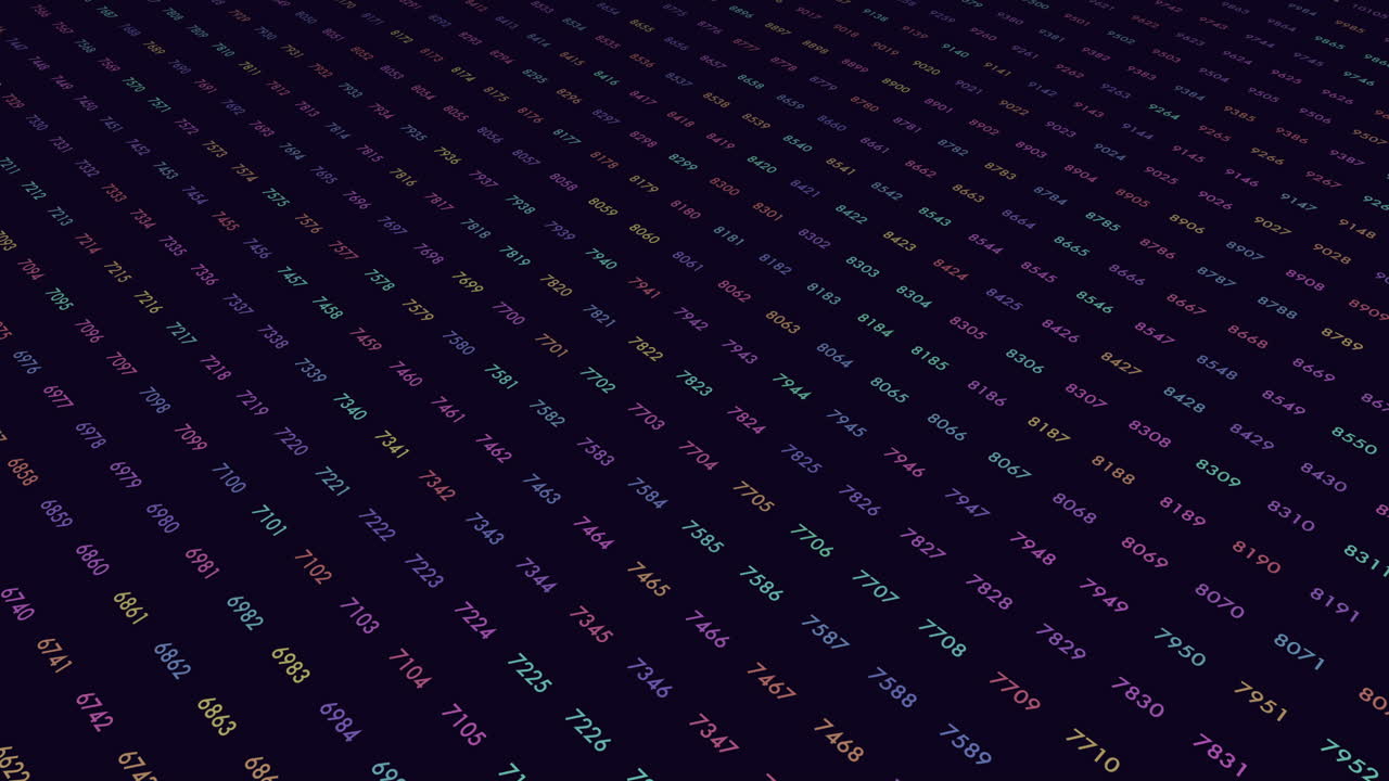 Premium stock video - Digital binary code with random neon led numbers ...