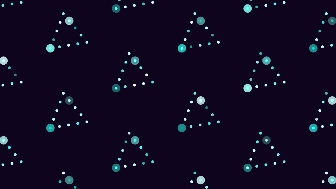 Premium stock video - Seamless neon triangles pattern with dots on black gradient