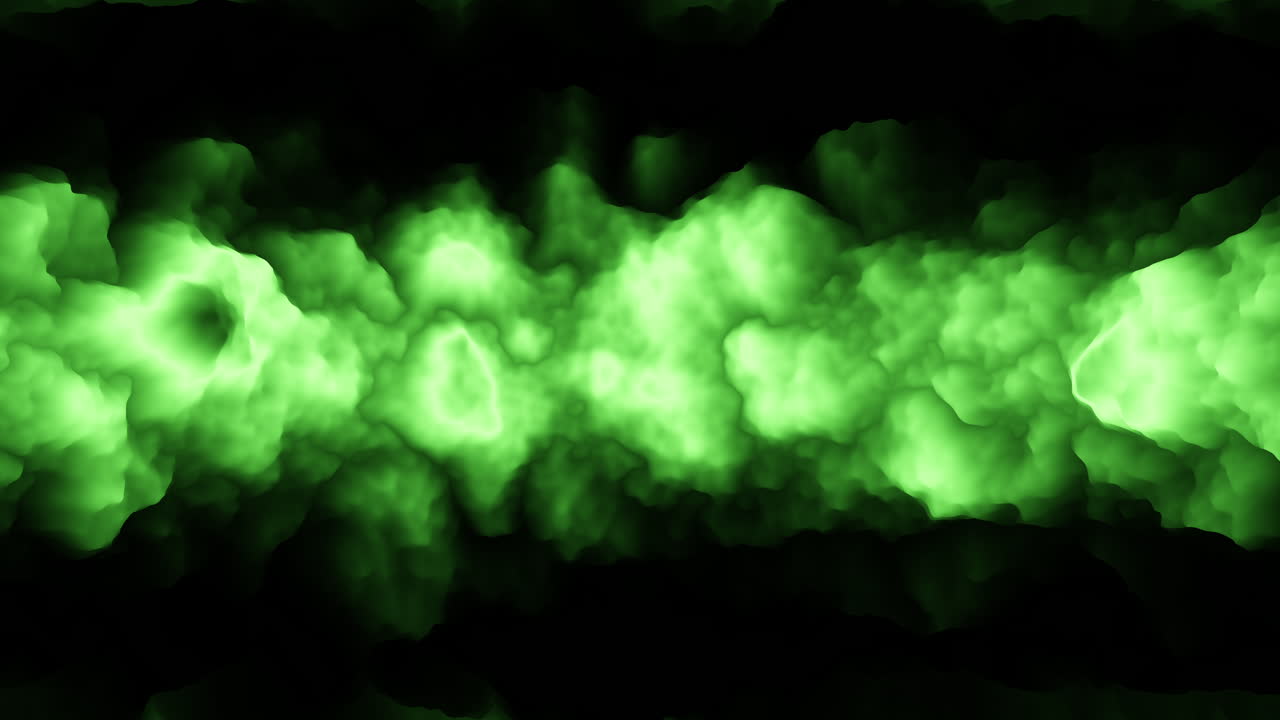 Premium stock video - Twisted green storm clouds on black sky