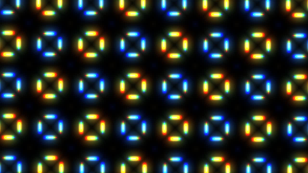Premium stock video - Digital neon led dots pattern with glitch effect