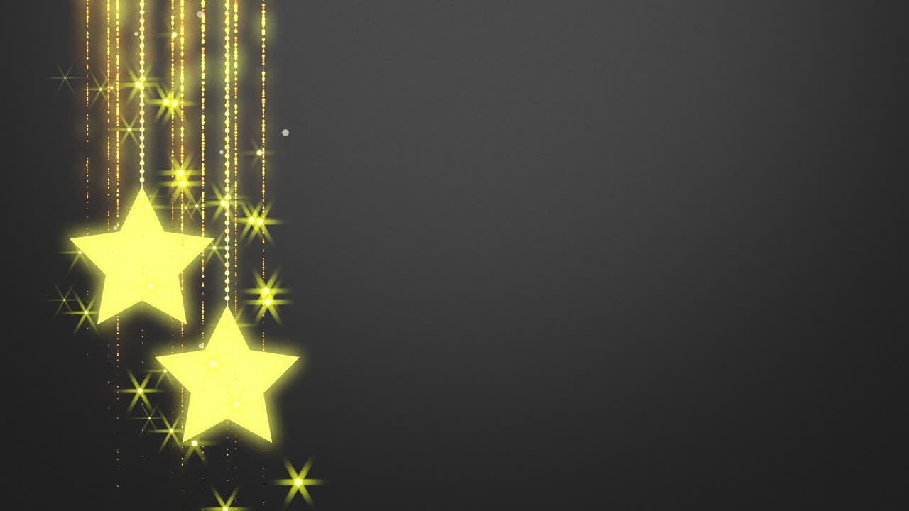 Premium stock video - Stars with gold glitters on black gradient