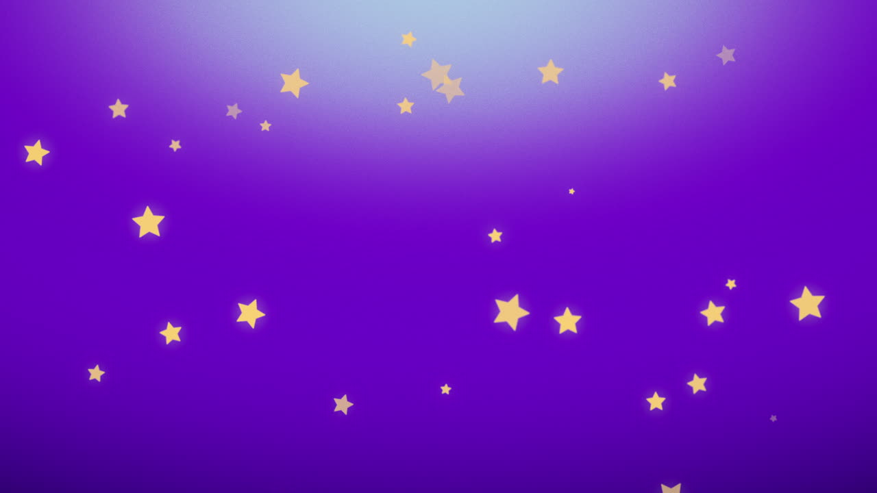 Premium stock video - Flying gold stars on shiny night sky