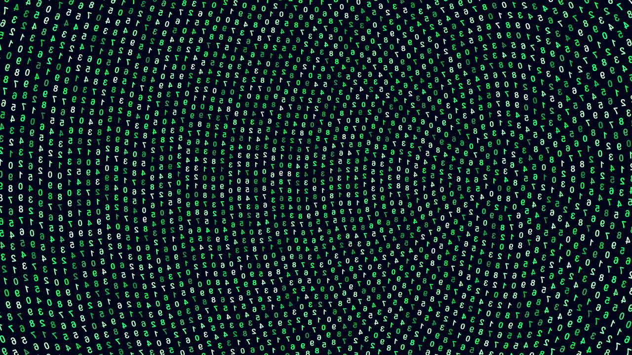 Premium stock video - Random numbers with led rainbow color on digital ...