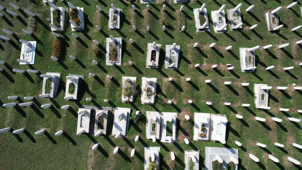 Premium stock video - Islamic martyrs cemetery