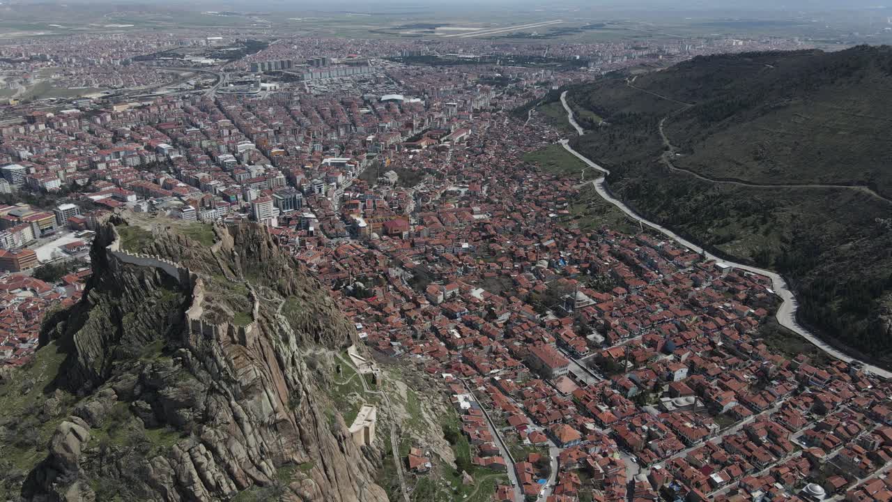 Premium stock video - Medieval castle city aerial view