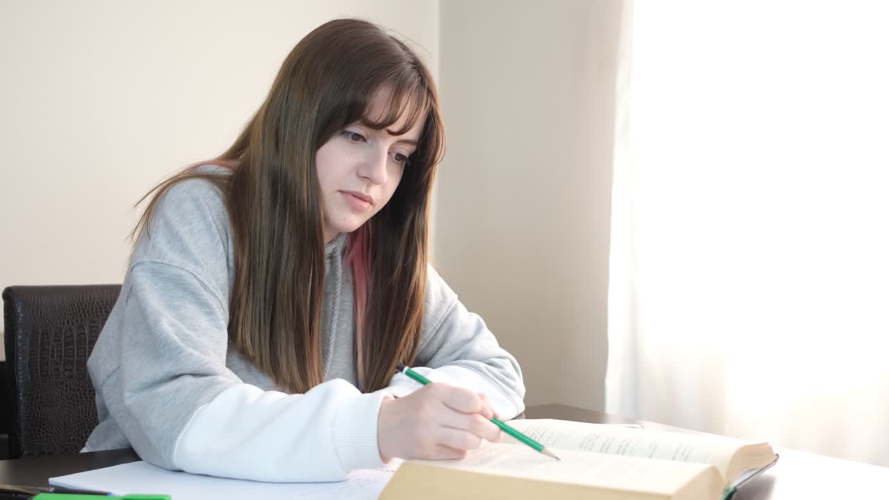 Premium stock video - Student doing homework