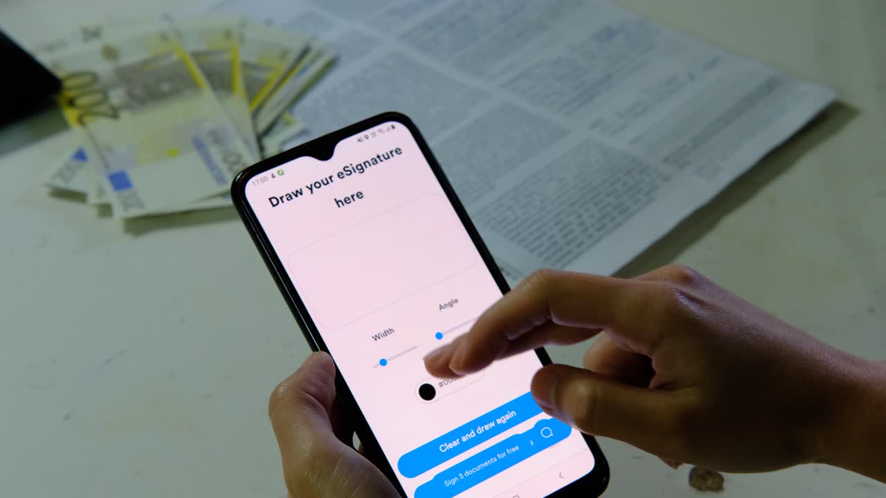 Premium stock video - Draw digital signature