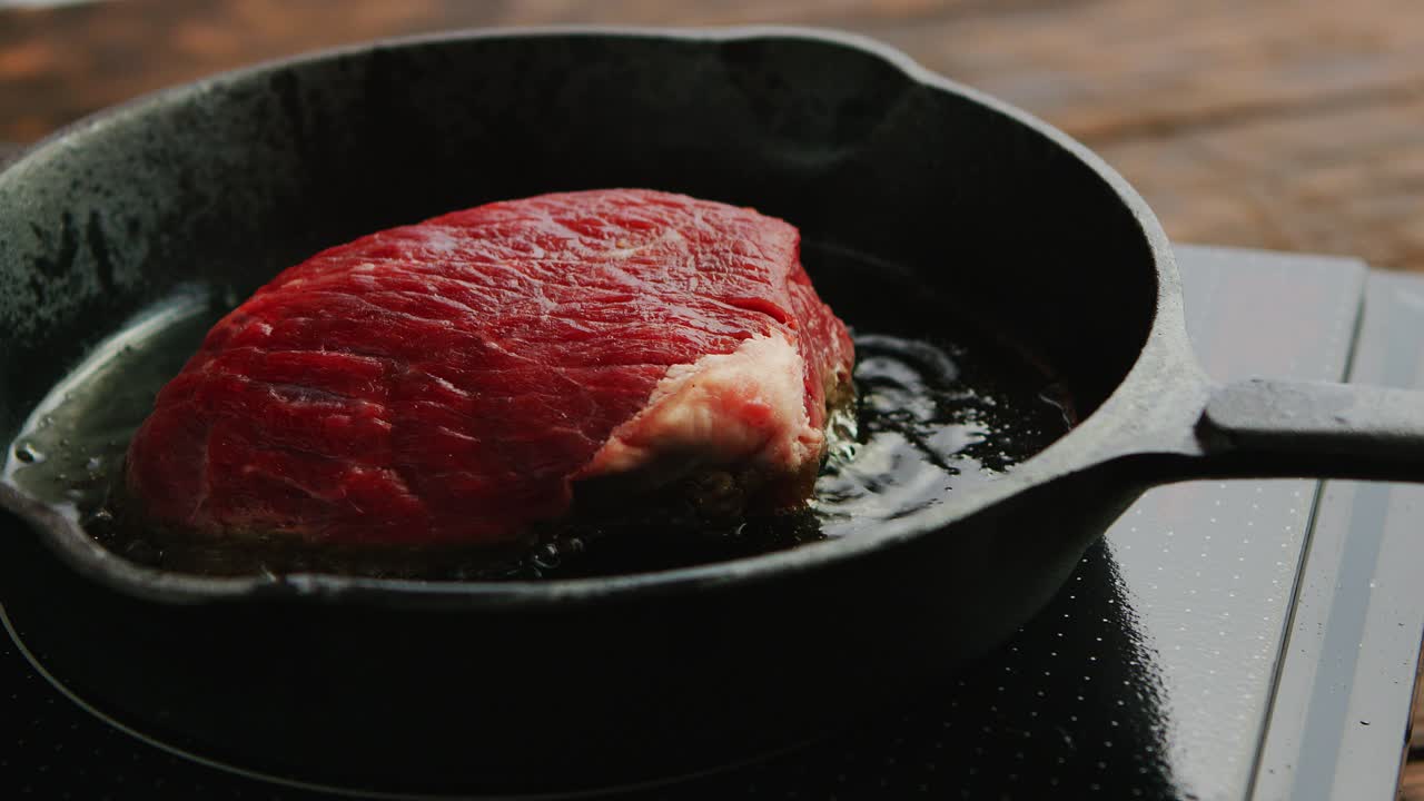 Premium stock video - Meat frying on pan