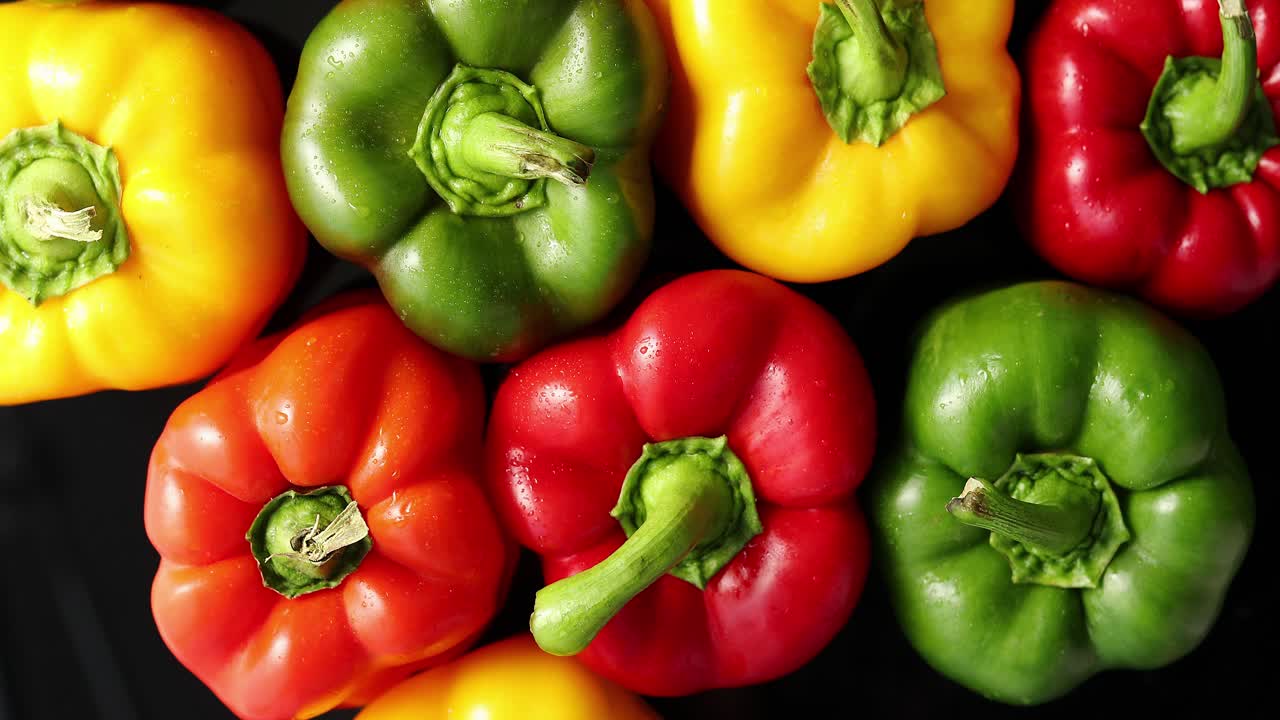 Premium stock video - Ripe peppers of different color
