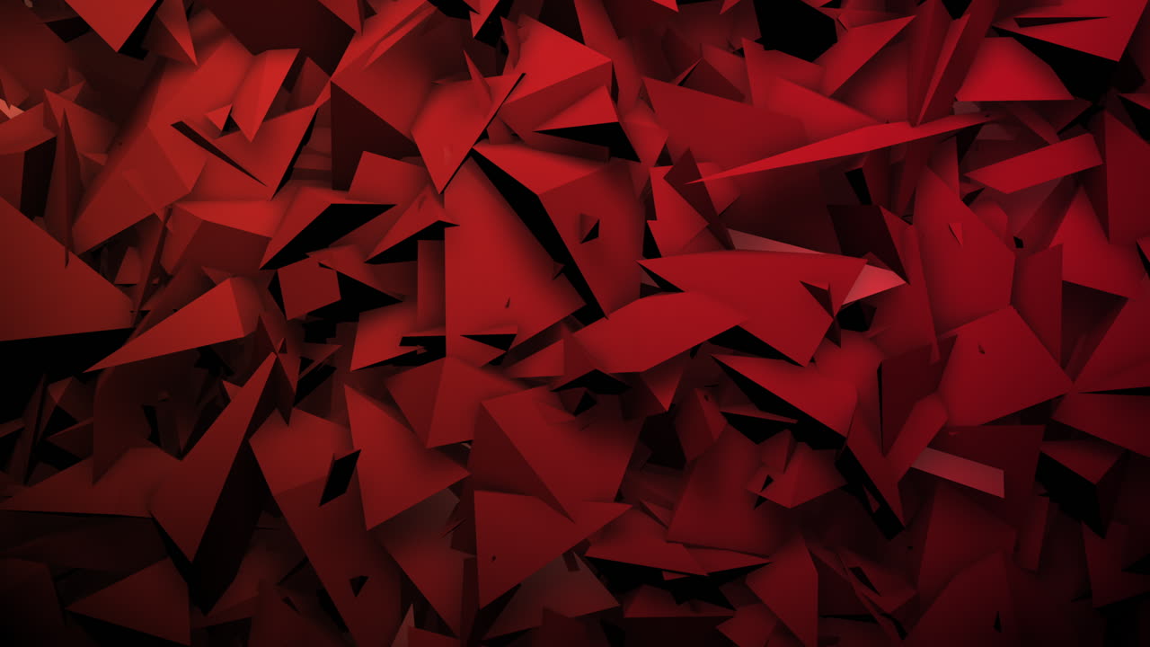Premium stock video - Motion red dark geometric shapes