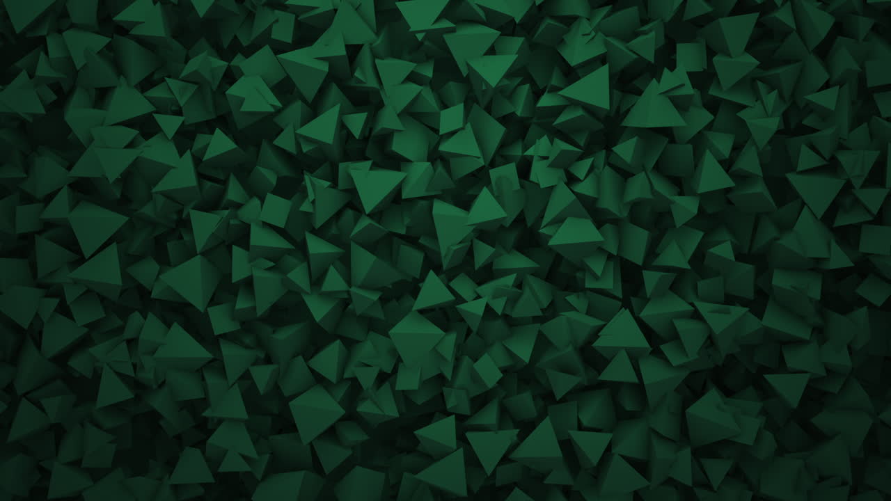 Premium stock video - Motion dark green triangles shapes 2