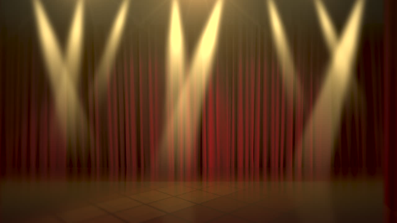 Premium stock video - Motion gold lights and stage 5