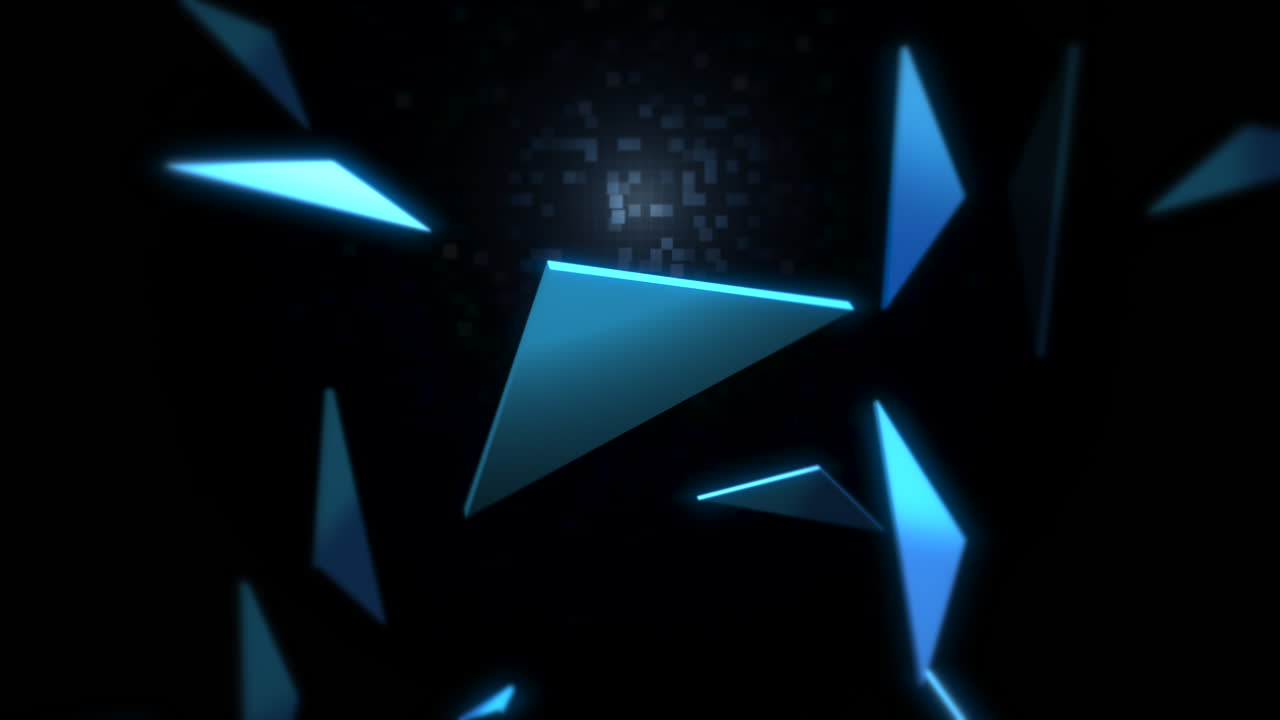 Premium stock video - Motion blue triangles abstract background 5