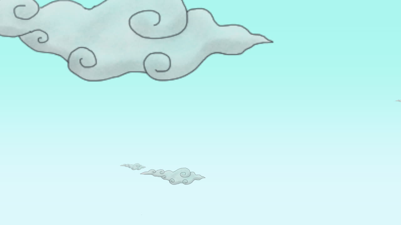 Premium stock video - Cartoon animation background with motion clouds 3